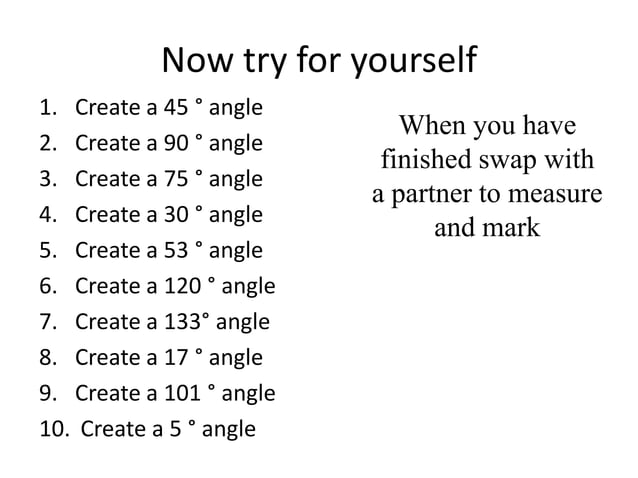 Constructing an angle or triangle using a protractor | PPTX
