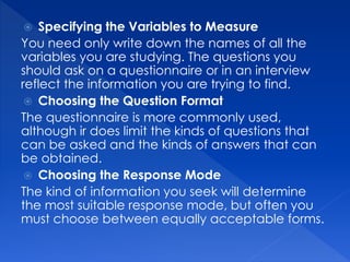 Constructing and using questionnaires | PPTX