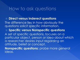 Constructing and using questionnaires | PPTX