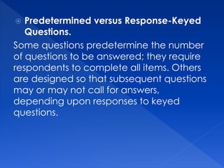 Constructing and using questionnaires | PPTX