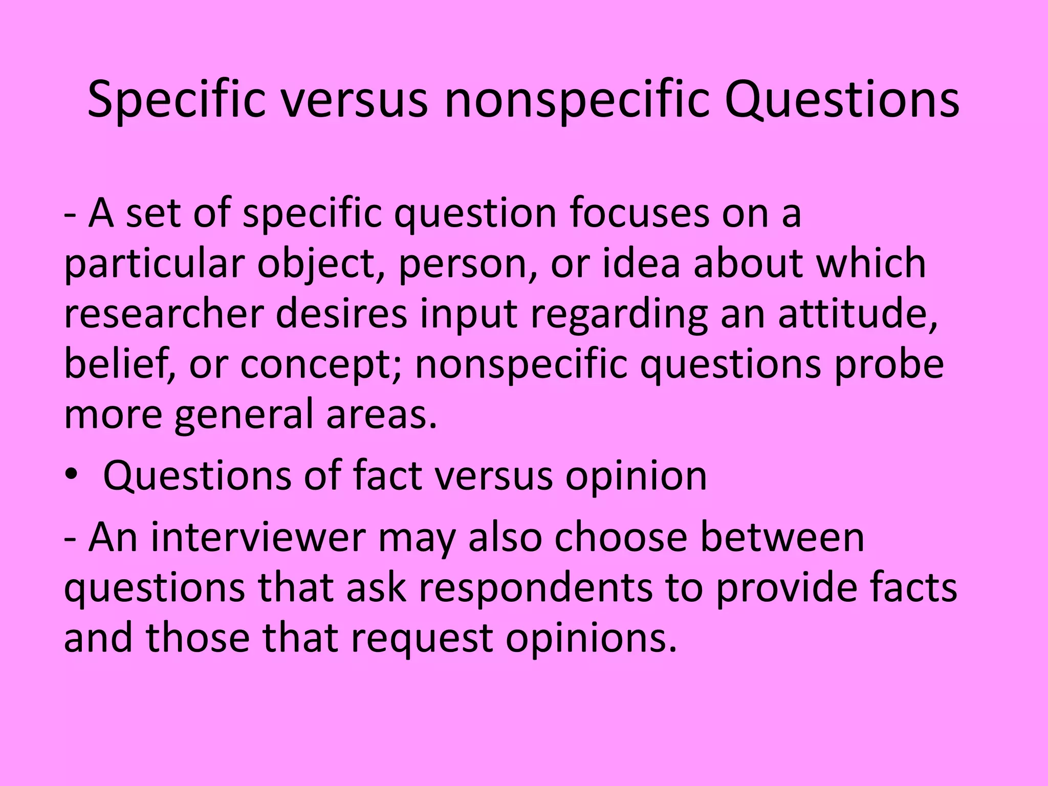 Constructing and using questionnaires and interview schedules | PPTX