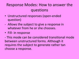 Constructing and using questionnaires and interview schedules | PPTX