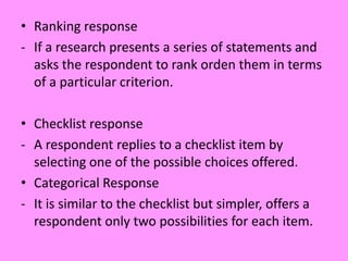 Constructing and using questionnaires and interview schedules | PPTX