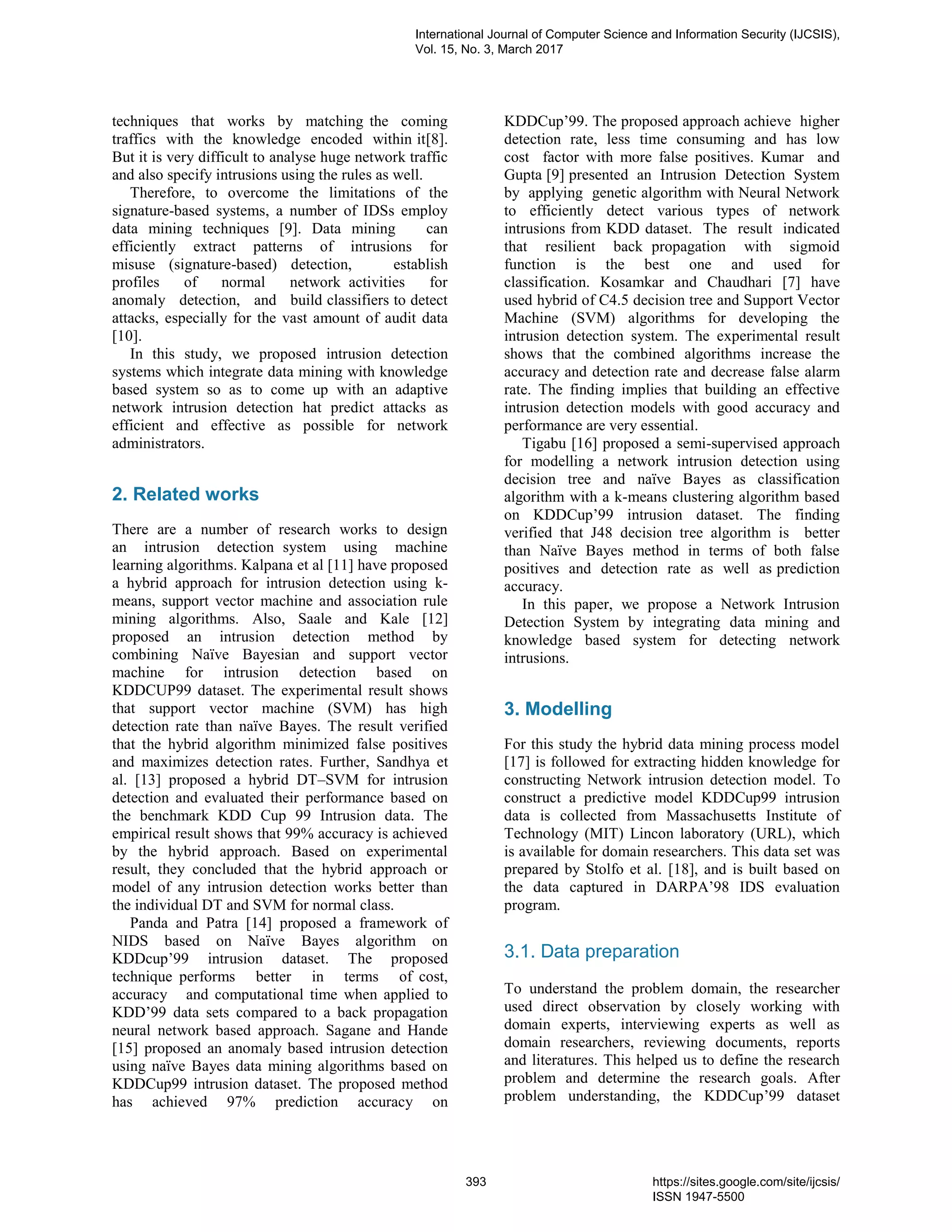 Constructing A Predictive Model For An Intelligent Network Intrusion Detection Pdf Internet