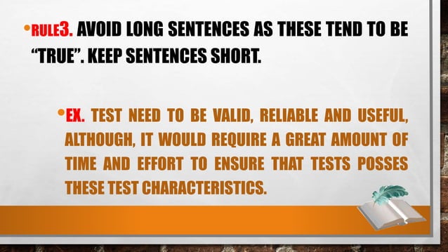 Constructing a true or false test | PPTX