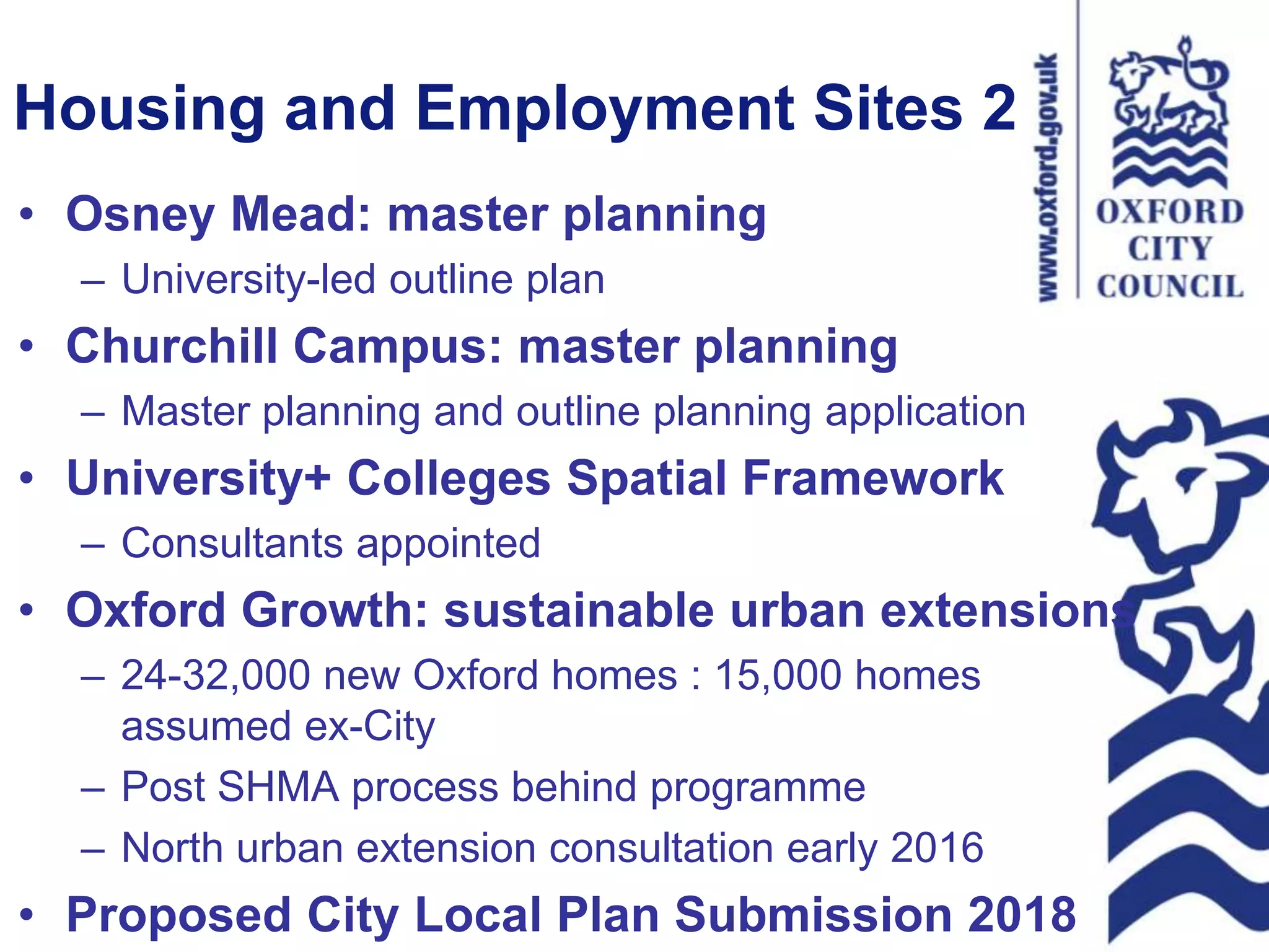 Oxford Growth and Major Developments including redevelopment in the ...
