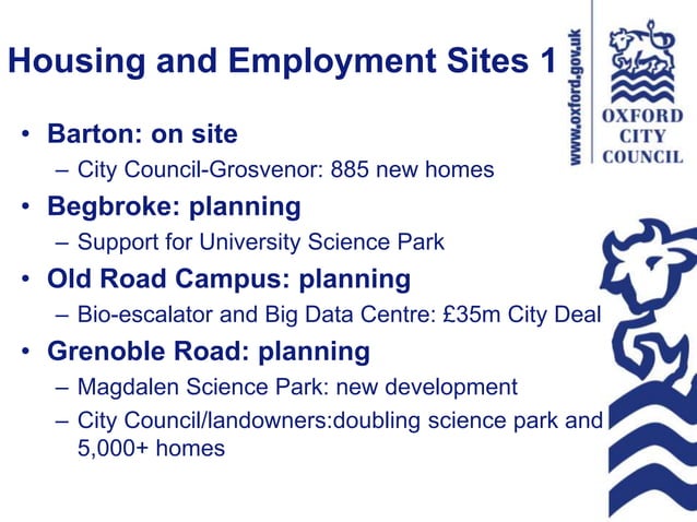 Oxford Growth and Major Developments including redevelopment in the ...
