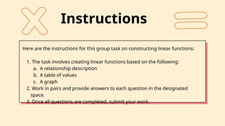 Constructing and Analyzing Linear Functions: Grade 8 Group Task | PPTX