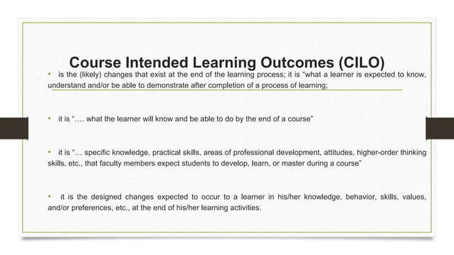 CONSTRUCTING OF PILO, CILO and ILO.pptx | Education industry | Industries