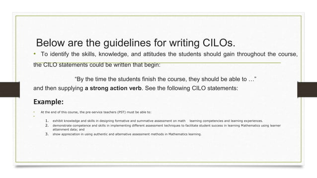 CONSTRUCTING OF PILO, CILO and ILO.pptx | Education industry | Industries