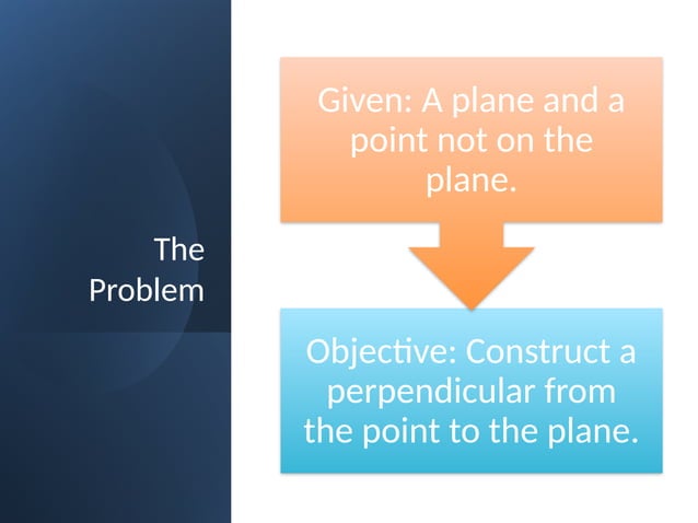 Constructing Perpendicular from point to plane | PPT