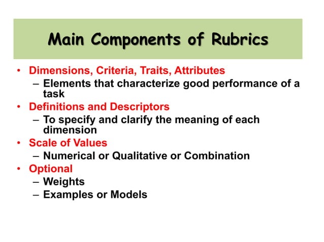 Constructing rubrics to assess productive skills | PPT Constructing rubrics to assess productive skills | PPT
