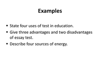 Constructing subjective test items | PPTX