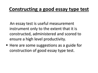 Constructing subjective test items | PPTX