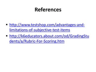 Constructing subjective test items | PPTX | Standardized Testing ...