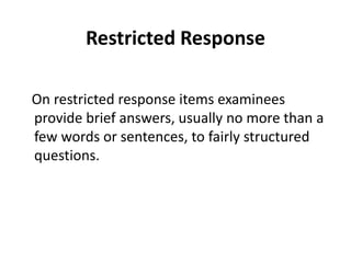 Constructing subjective test items | PPTX