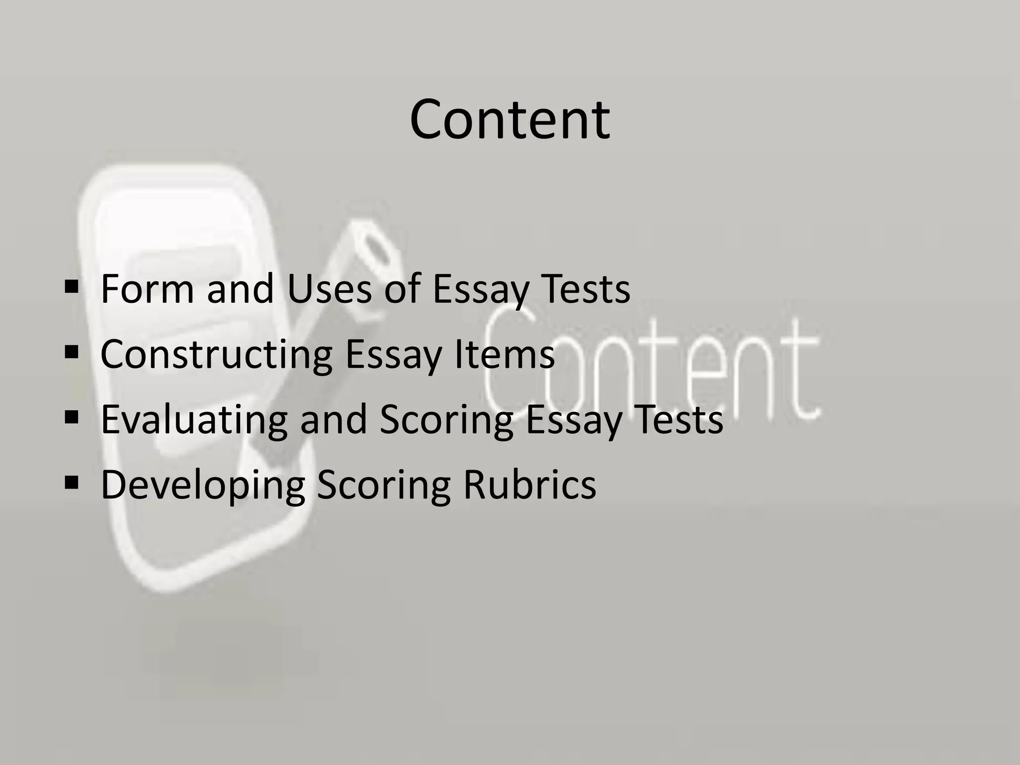 Constructing subjective test items | PPTX
