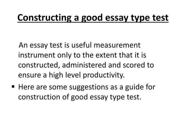 Constructing subjective test items | PPTX | Standardized Testing ...
