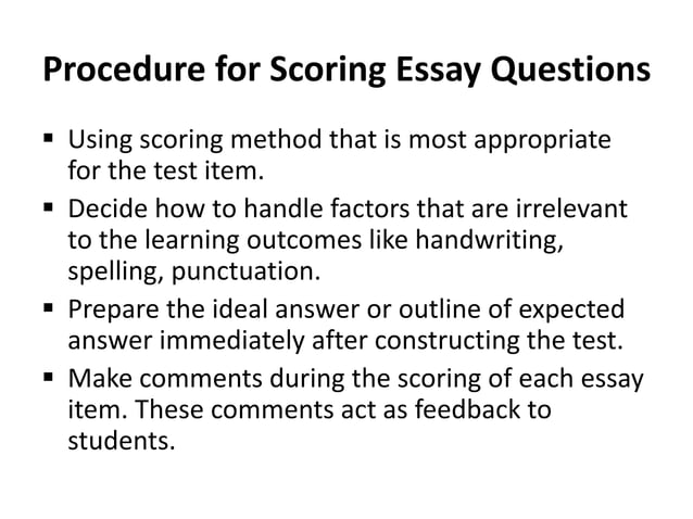 Constructing subjective test items | PPTX | Standardized Testing ...