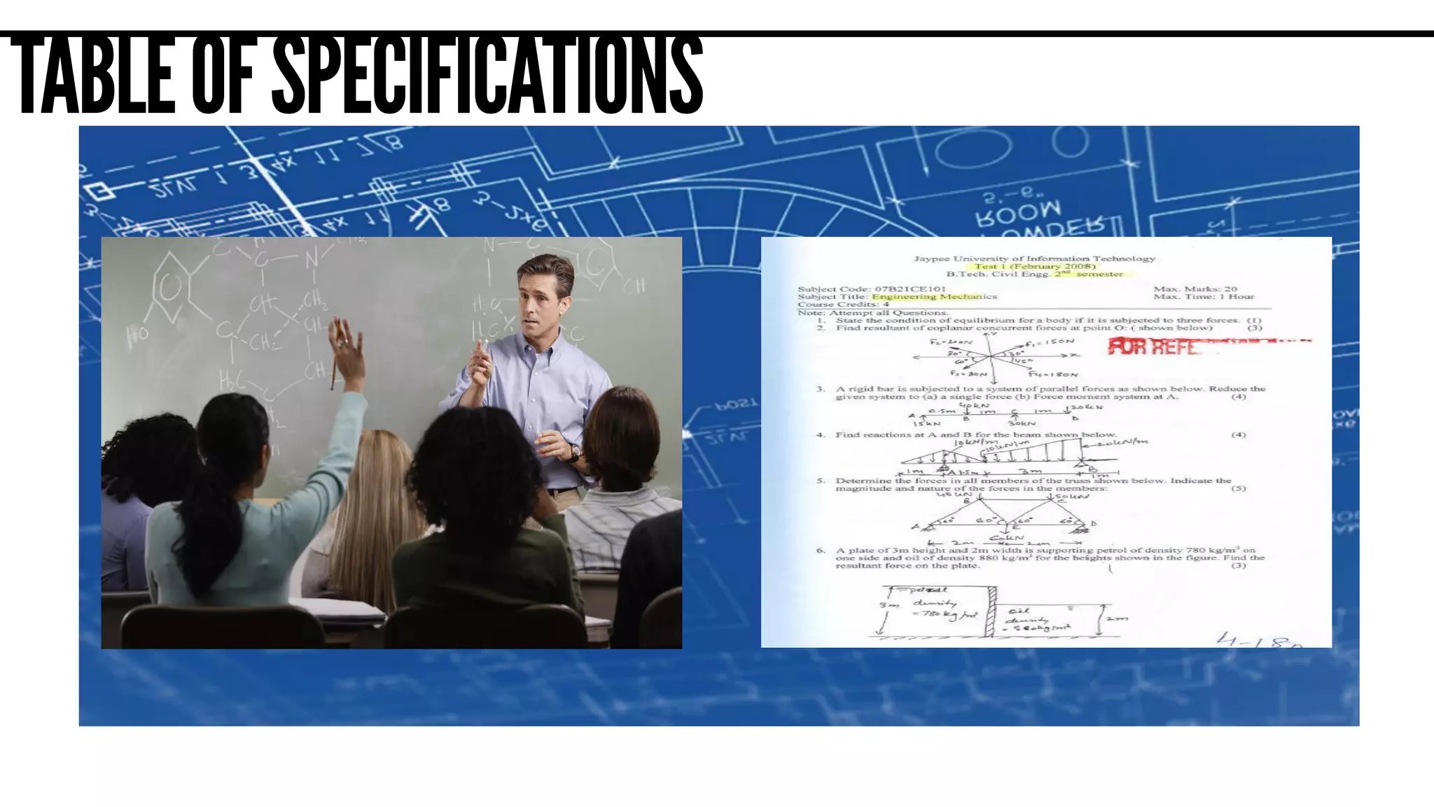 Constructing Test Questions and the Table of Specifications (TOS) | PDF