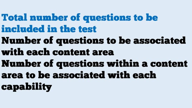 Constructing Test Questions and the Table of Specifications (TOS) | PDF