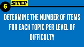 Constructing Test Questions and the Table of Specifications (TOS) | PDF