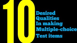 Constructing Test Questions and the Table of Specifications (TOS) | PDF