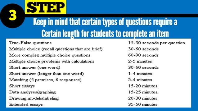 Constructing Test Questions and the Table of Specifications (TOS) | PPT