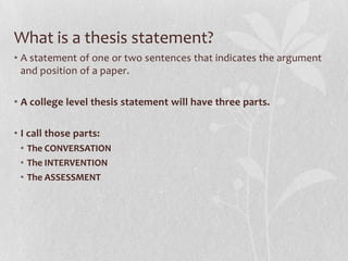 Constructing thesis statements | PPTX