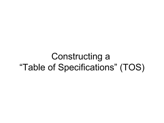 Constructing Tos | PPT