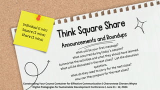 Constructing Your Course Container for Effective Communication | PPT