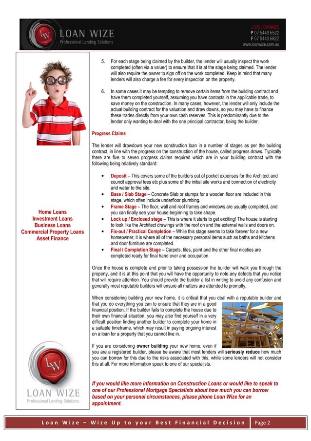Construction loan fact sheet | PDF