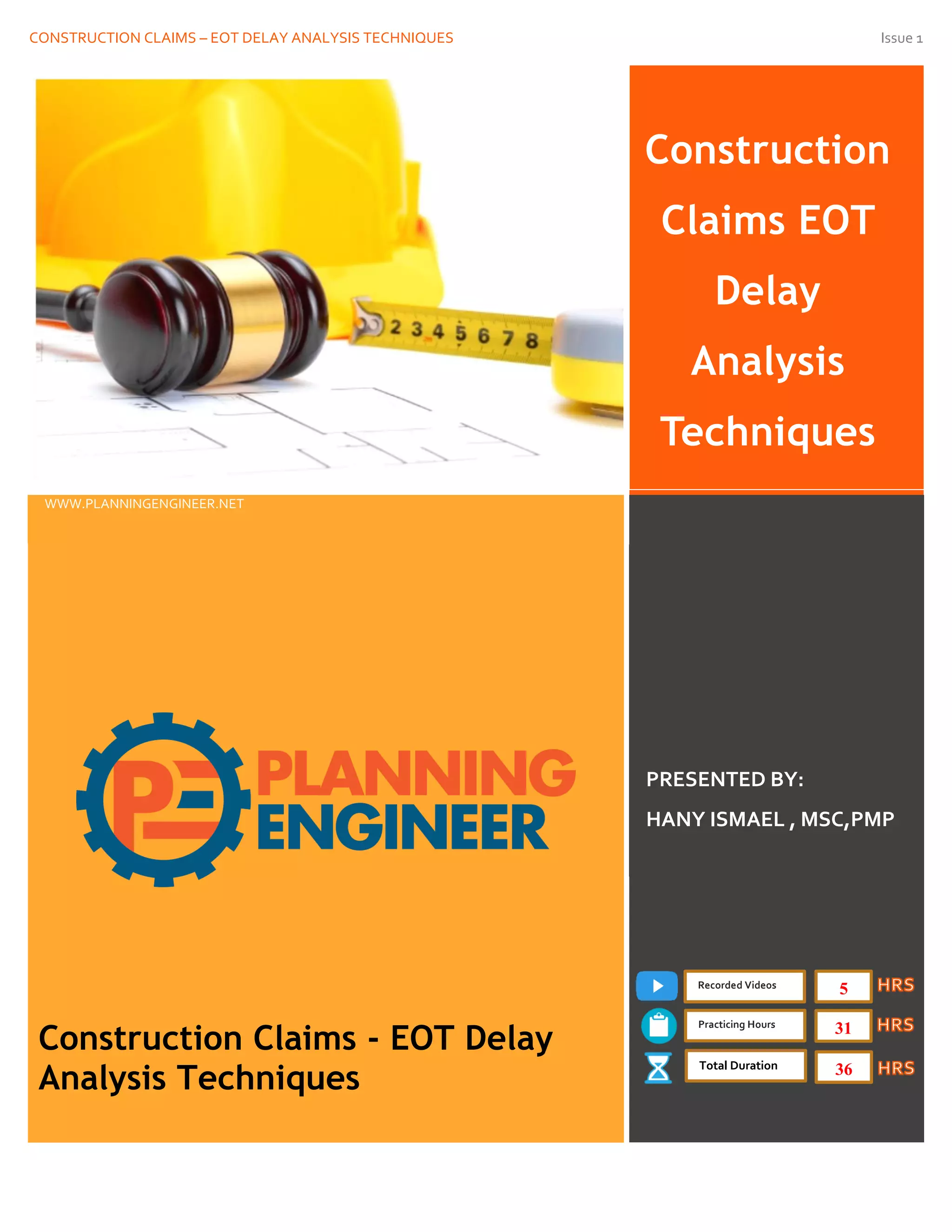 Claims Management, Extension of Time (EOT) and Delays Analysis | PDF