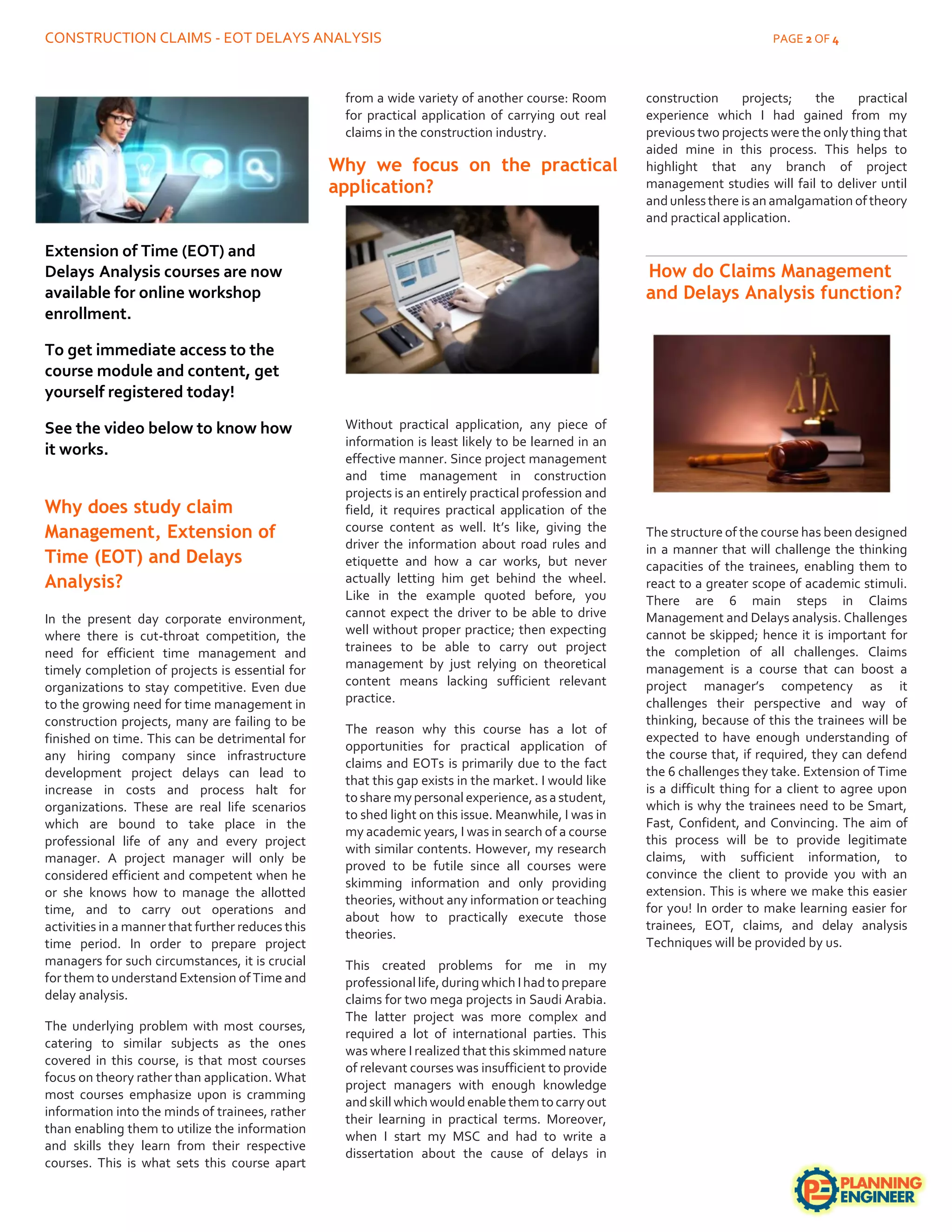 Claims Management, Extension of Time (EOT) and Delays Analysis | PDF