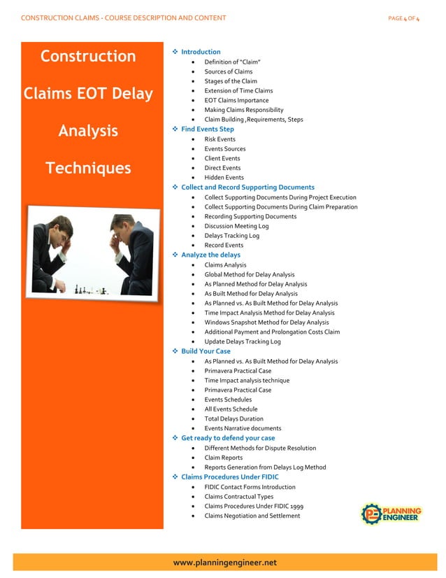 Claims Management, Extension of Time (EOT) and Delays Analysis | PDF