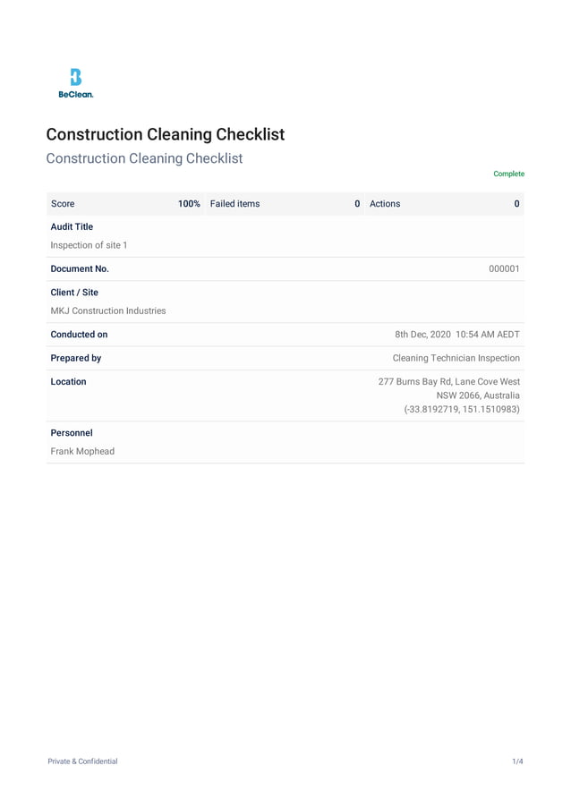 Construction cleaning-checklist | PDF