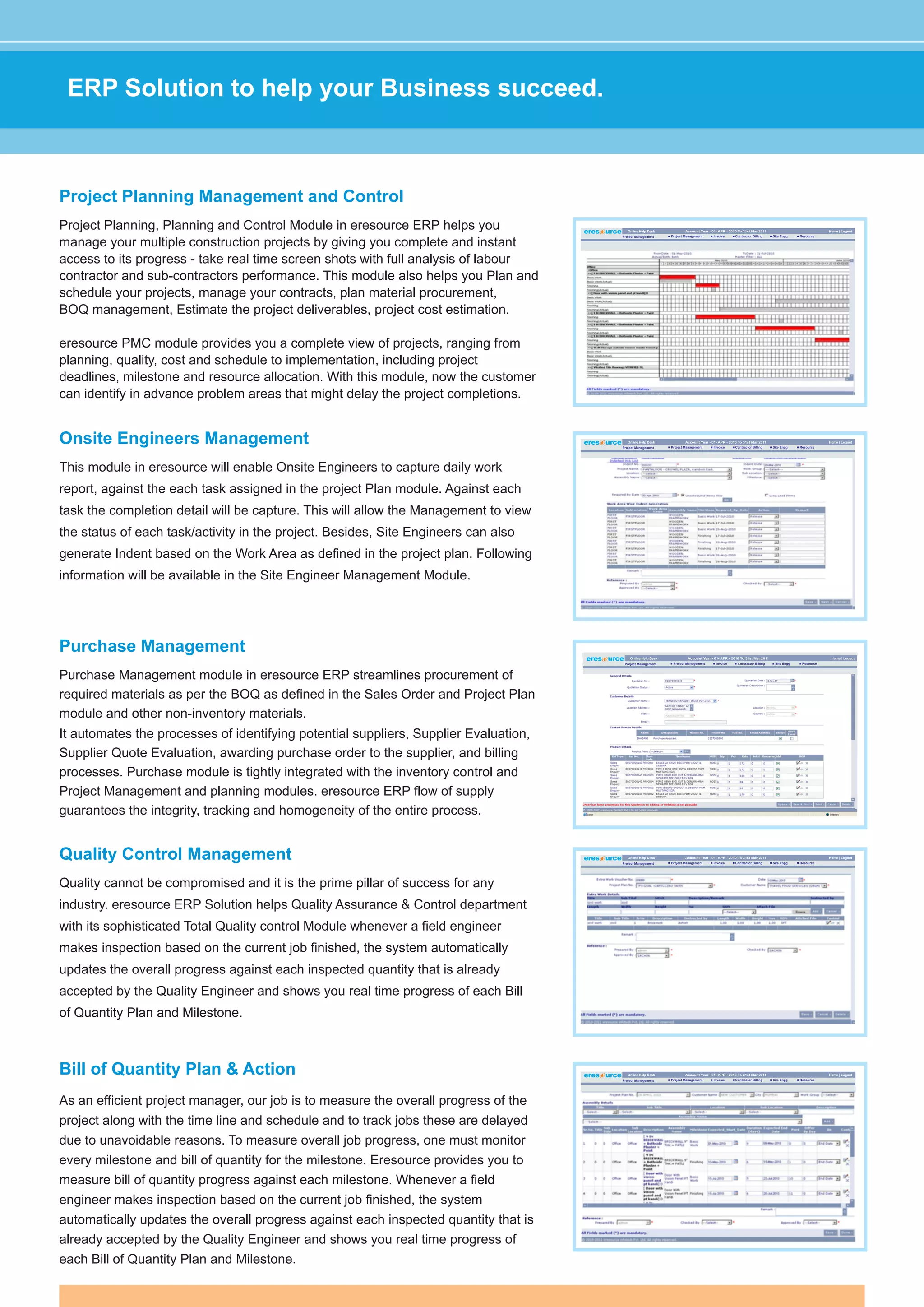 Construction erp-brochure | PDF