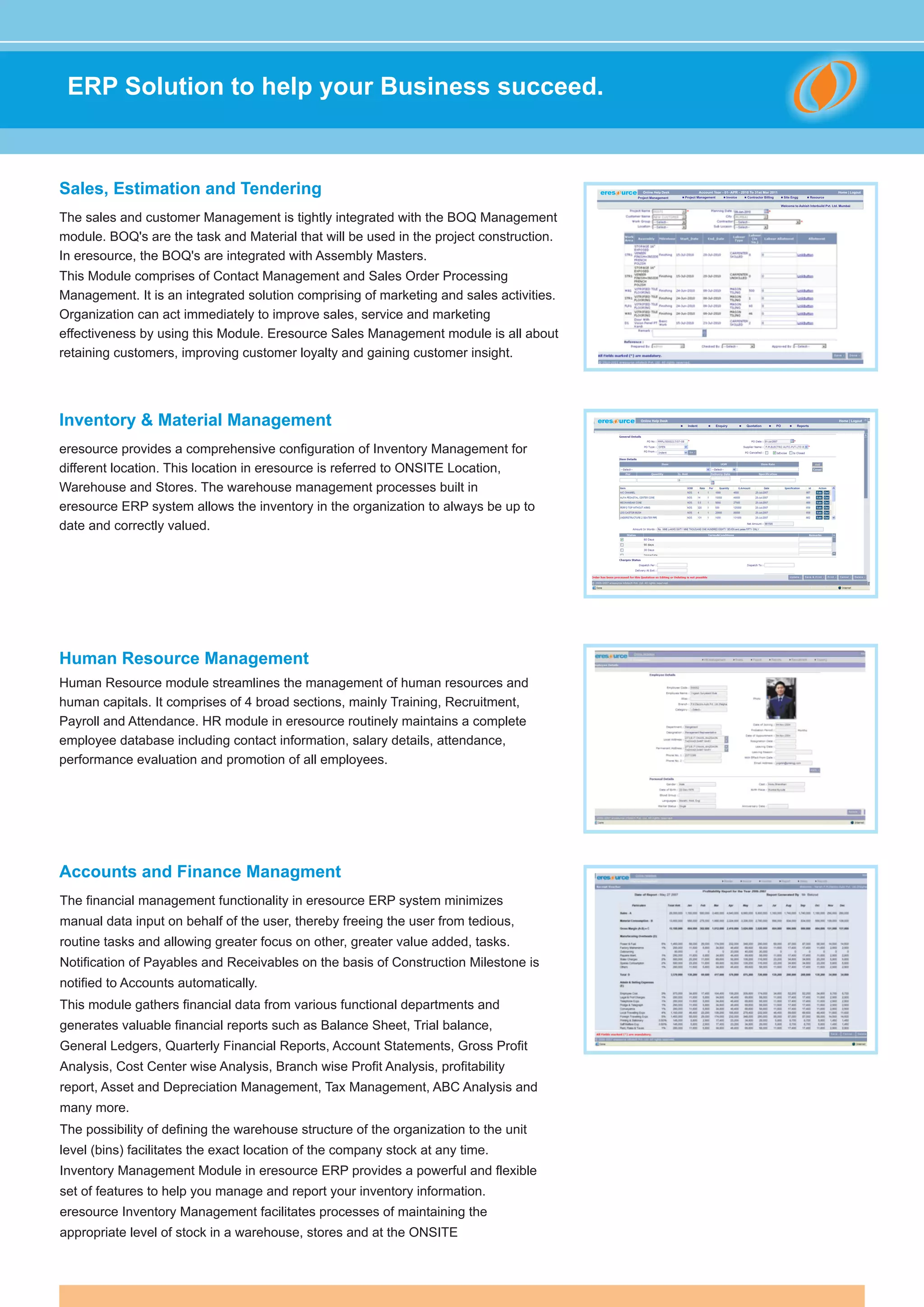 Construction erp-brochure | PDF