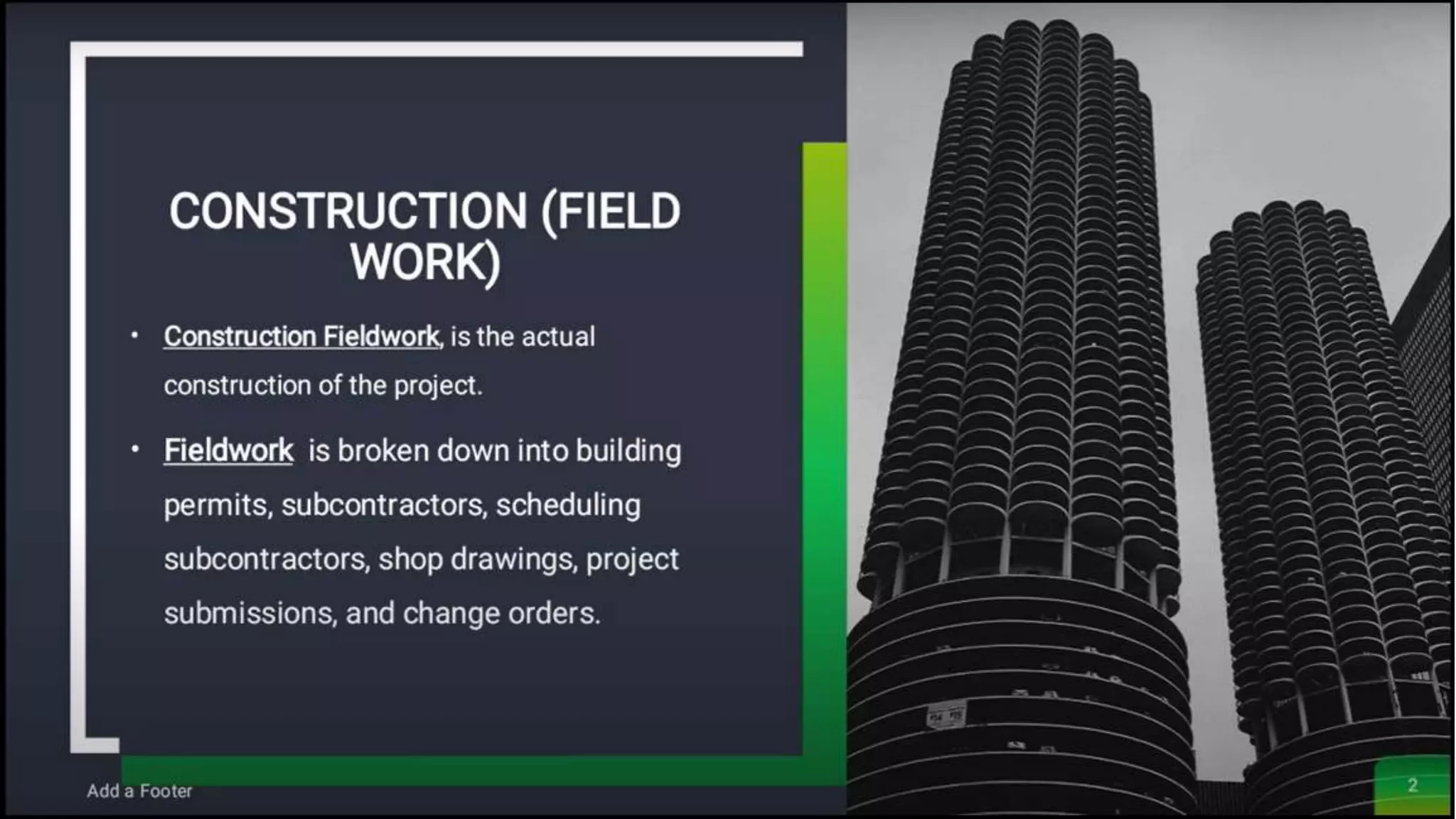 Construction fieldwork | PPTX