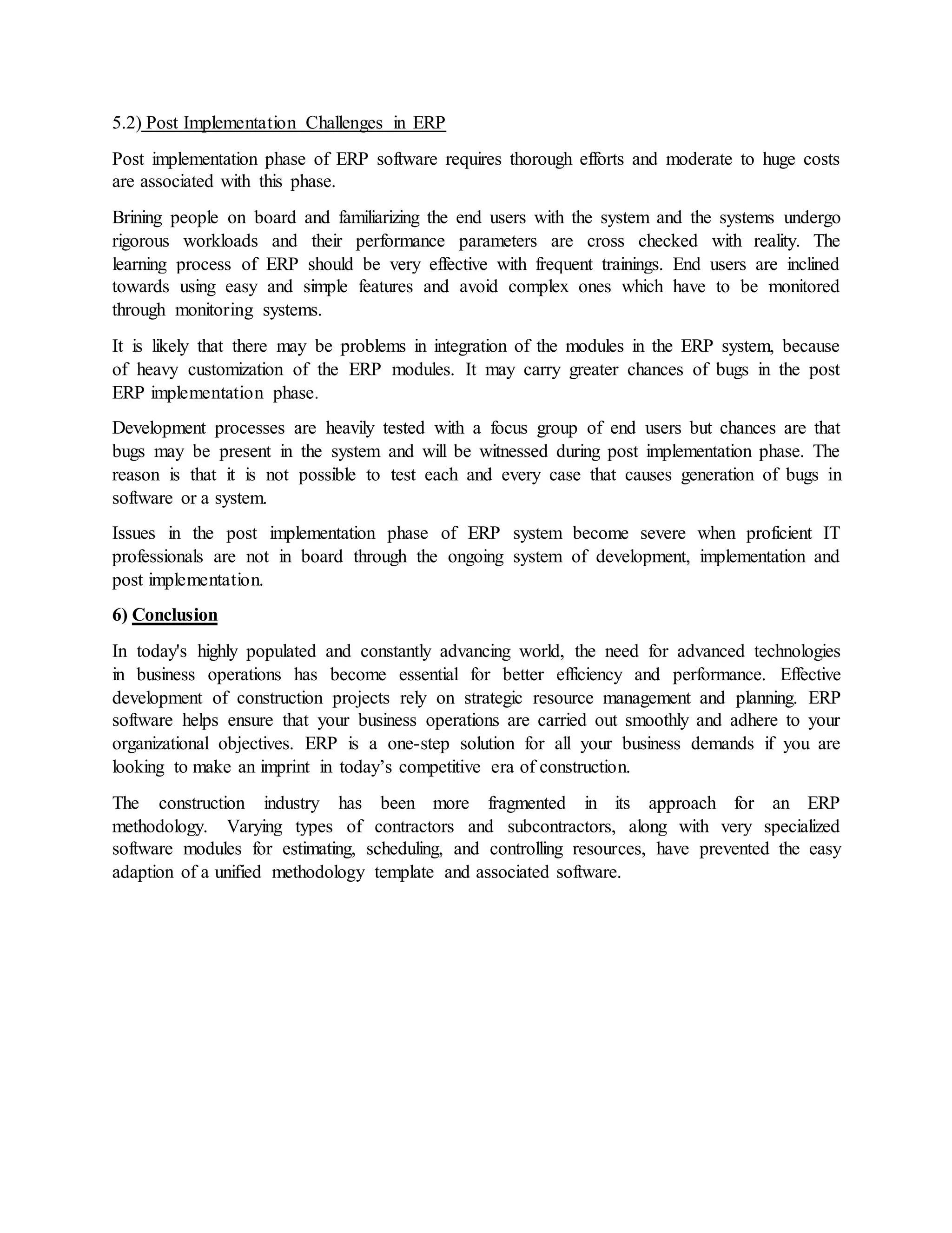 ERP in Construction industry | DOCX