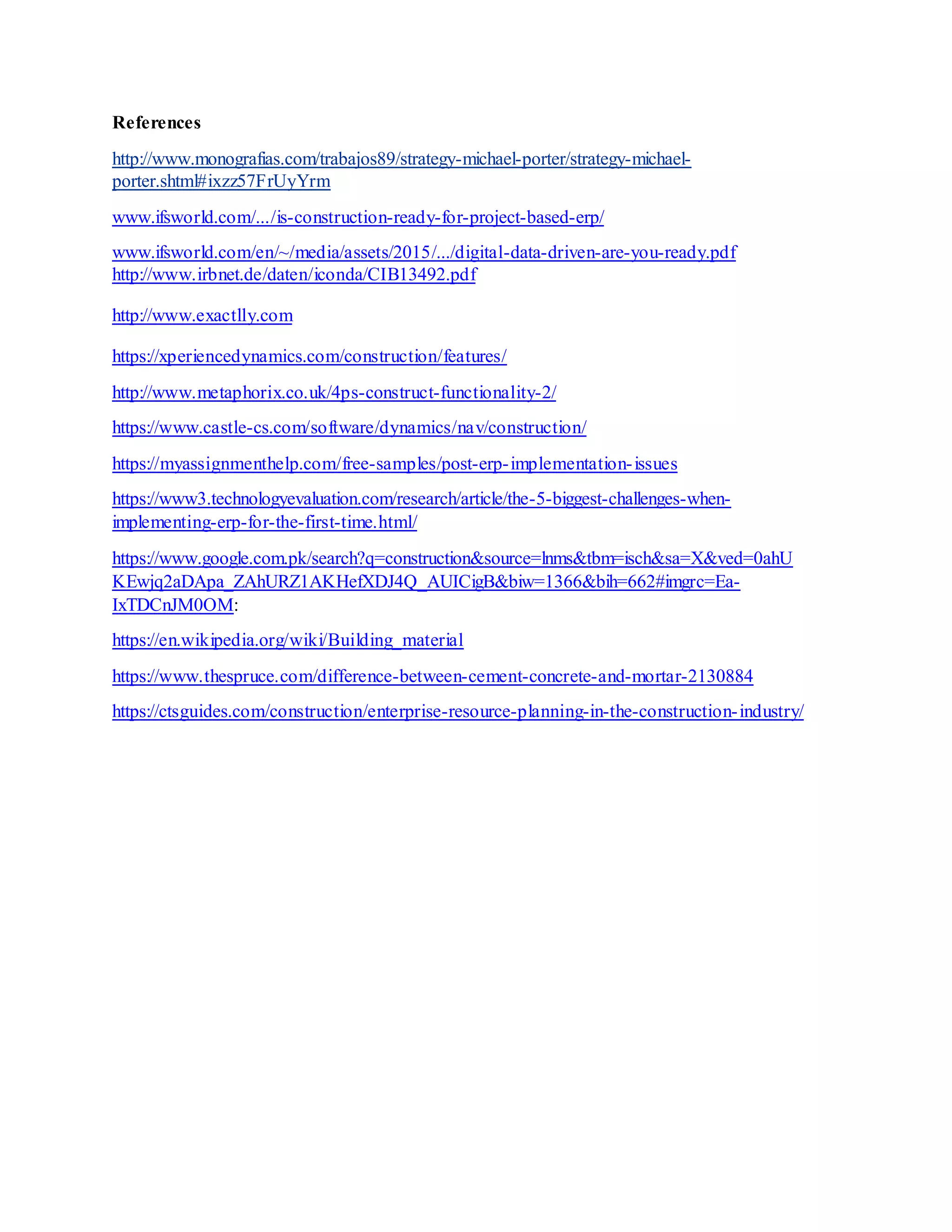 ERP in Construction industry | DOCX