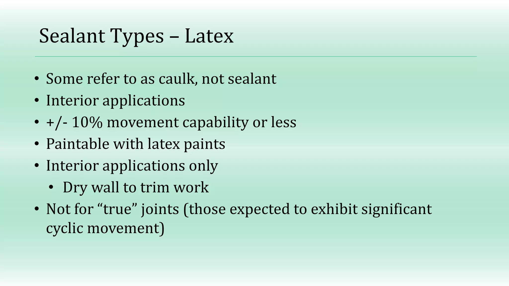 Construction Joint Sealants: A Critical Part of Building Envelope Performance | PPTX
