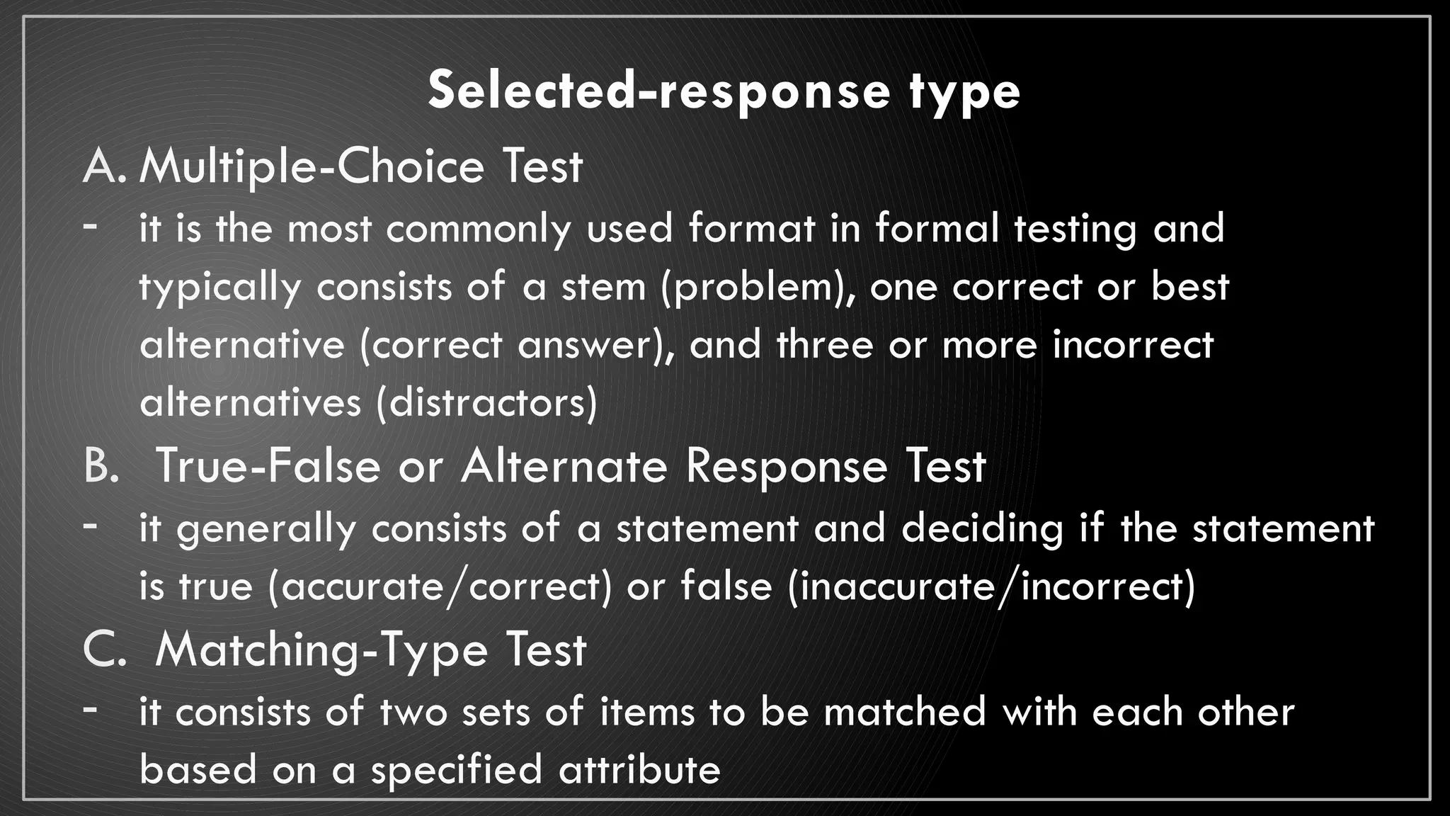 Construction of Test Items-1st semester- | PPTX