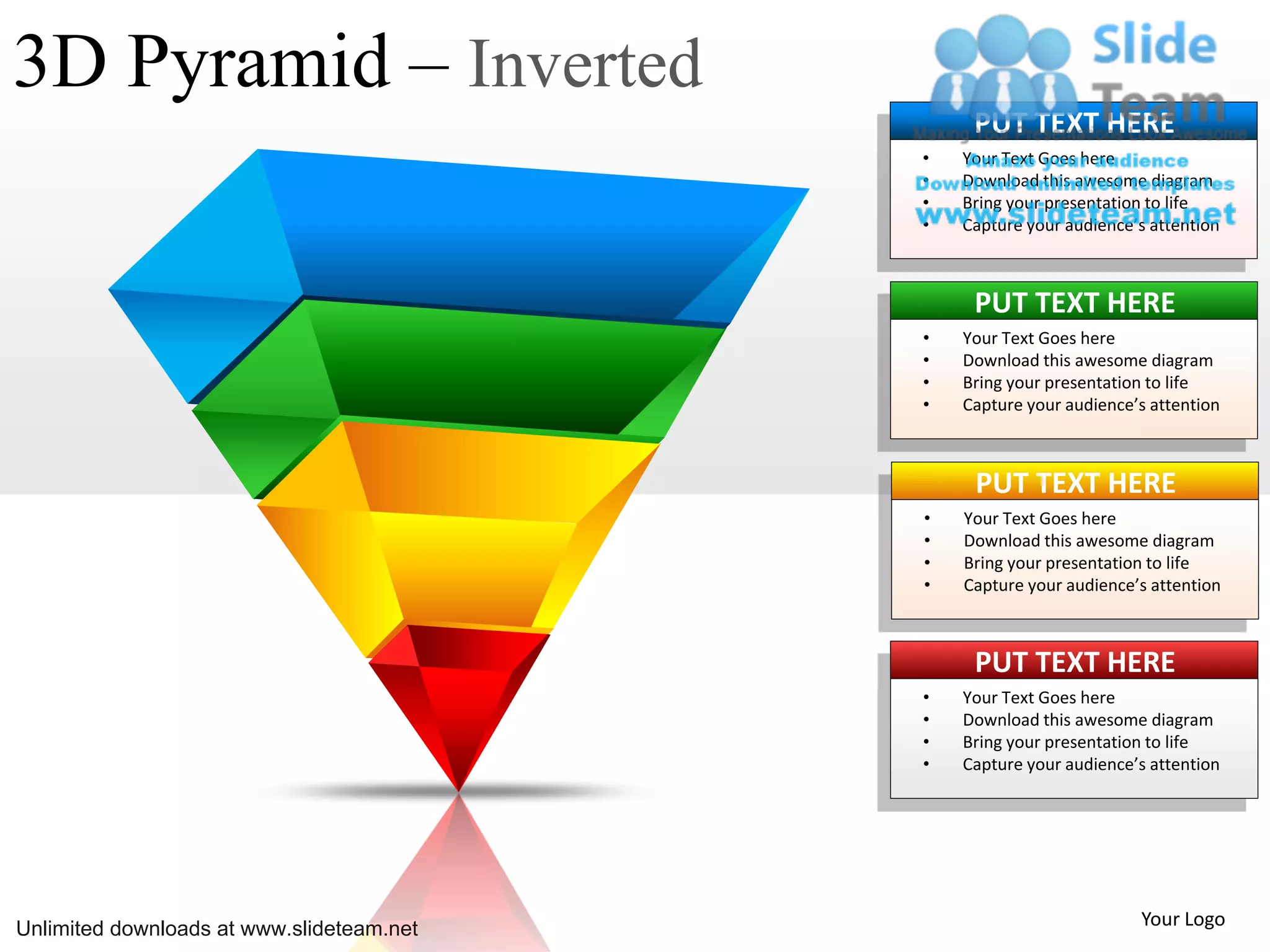 Construction 3 d pyramid inverted powerpoint slides and ppt diagram ...