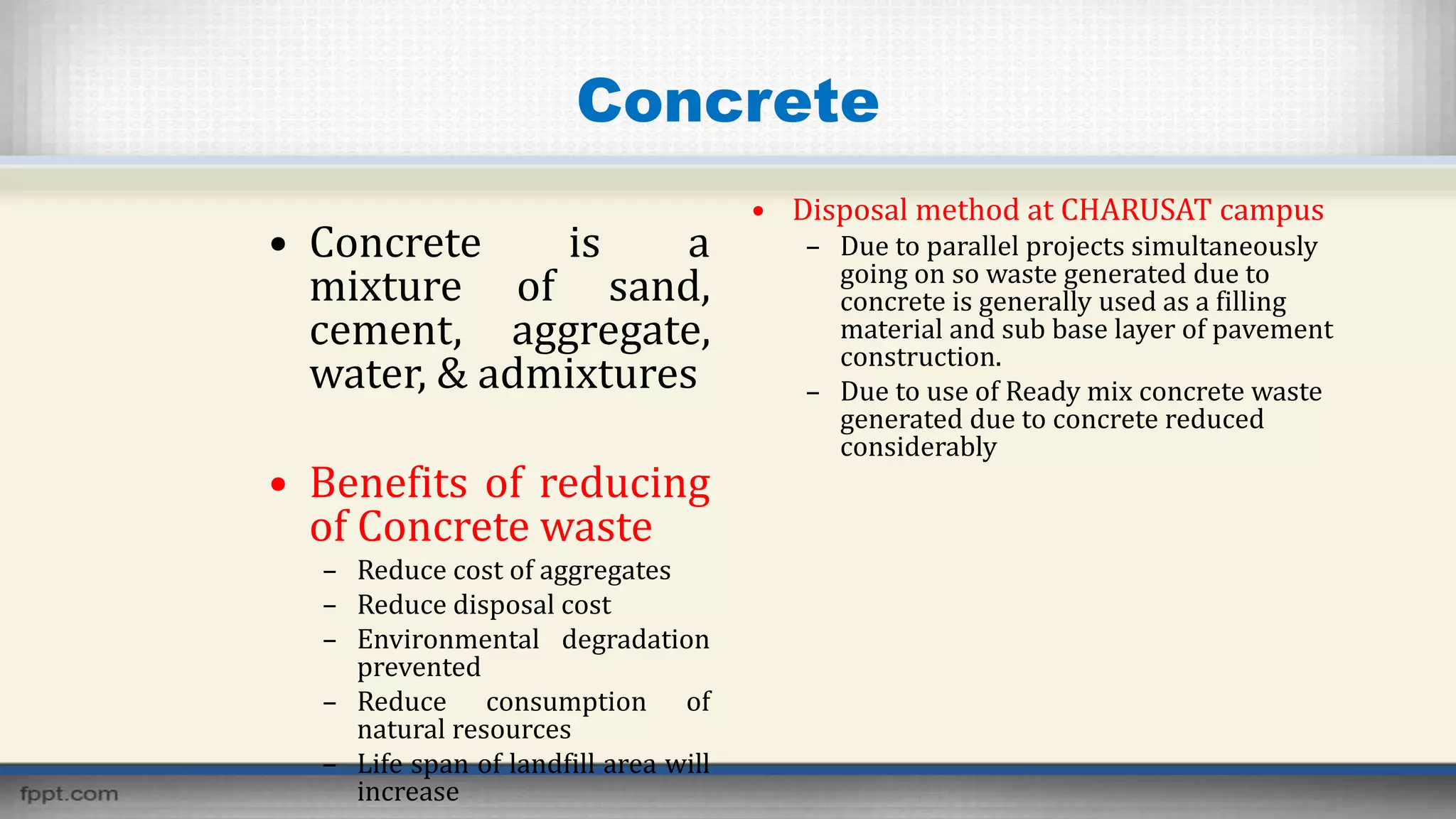 Construction and demolition waste | PPTX