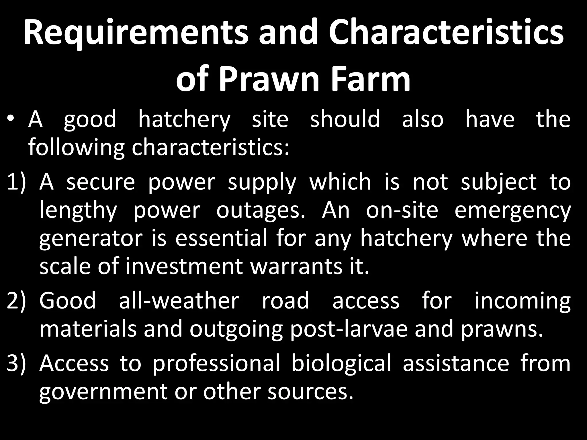 Construction and maintenance of prawn farms | PPTX