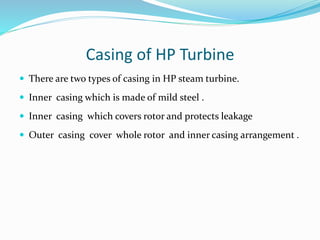 Construction and manufacturing of steam turbine | PPTX