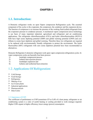 Construction and performance test of refrigerator working on vapor ...