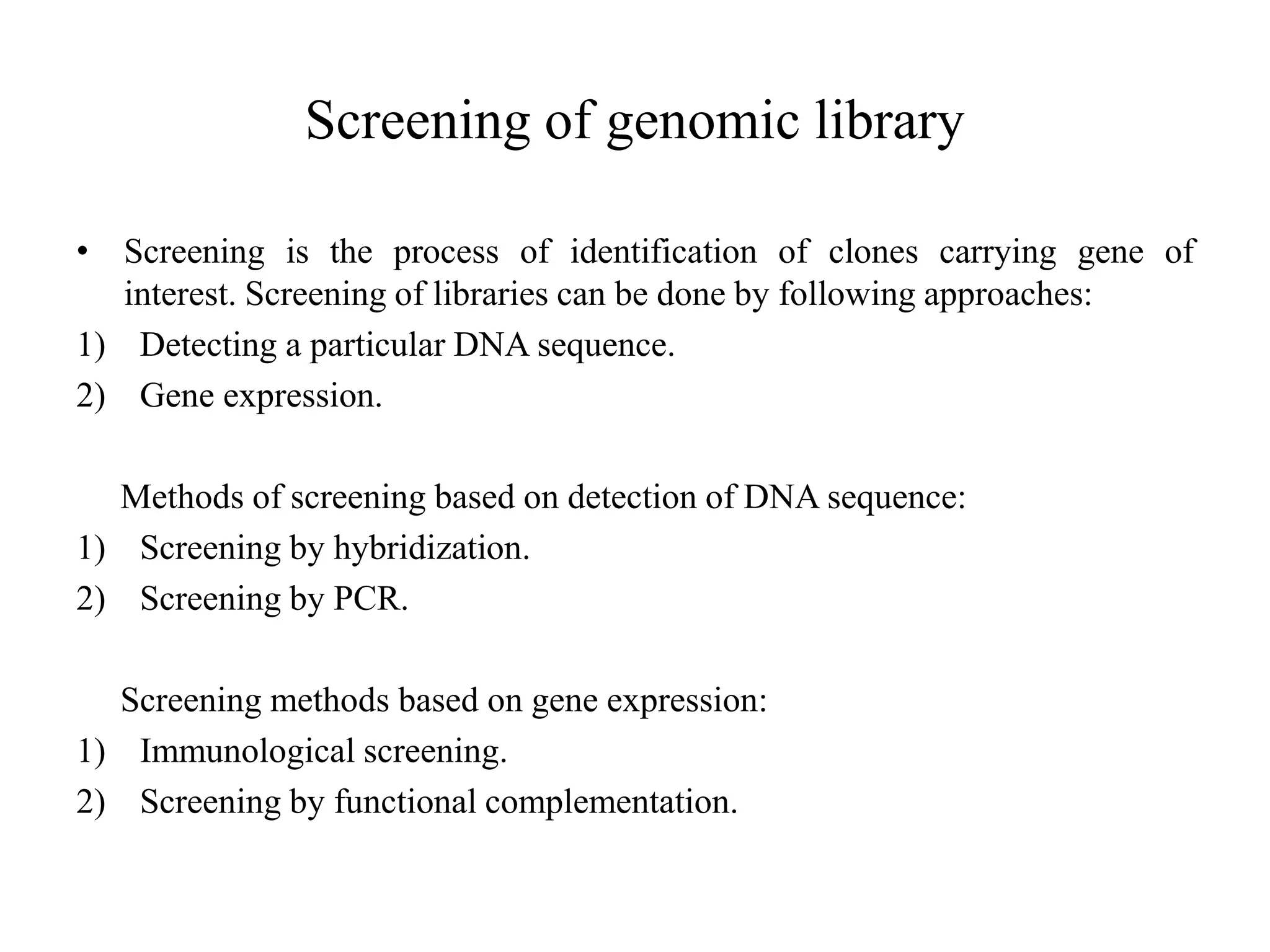 Construction and screening of genomic library | PPTX