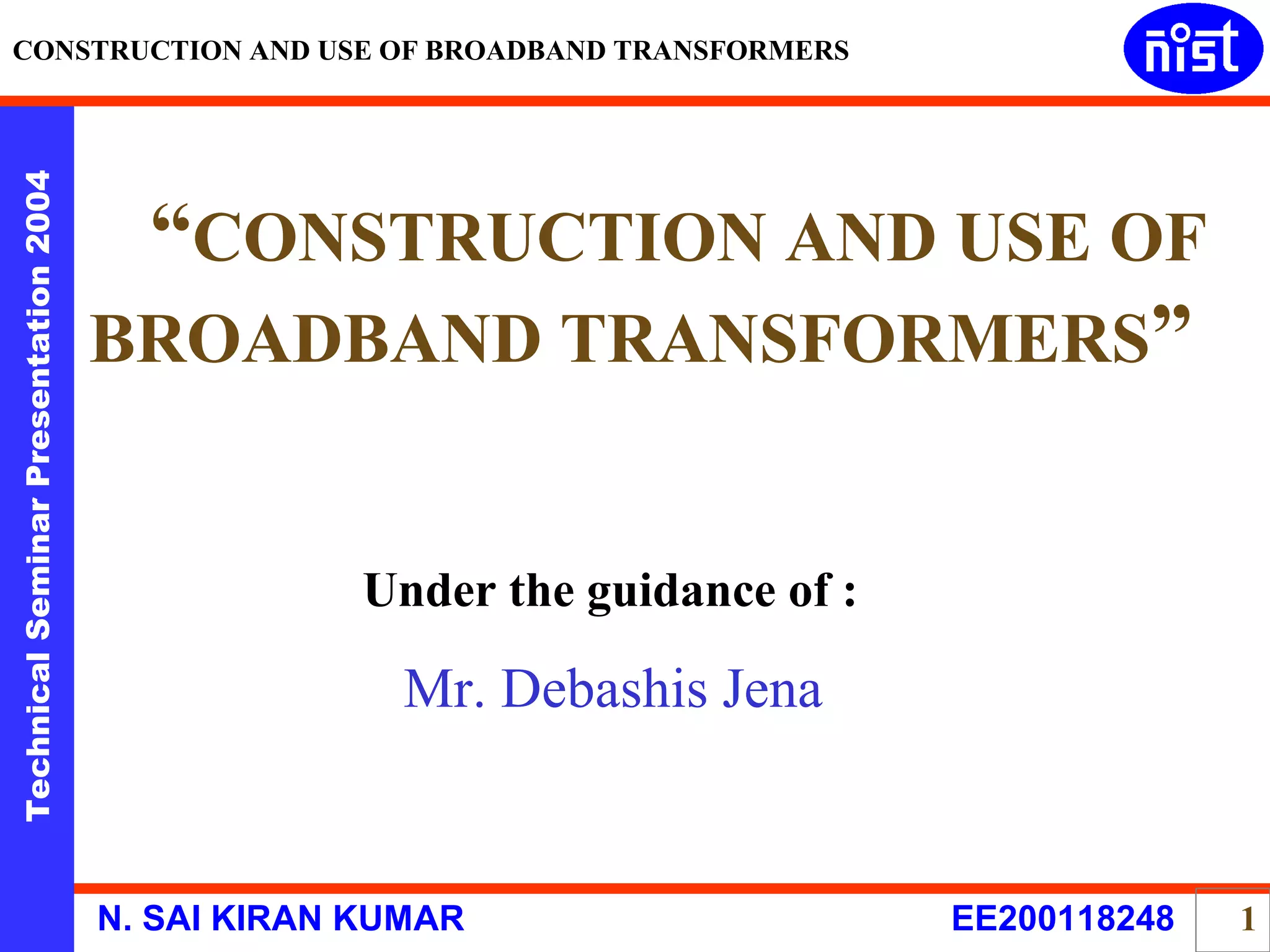Construction and use of broadband transformers | PPT